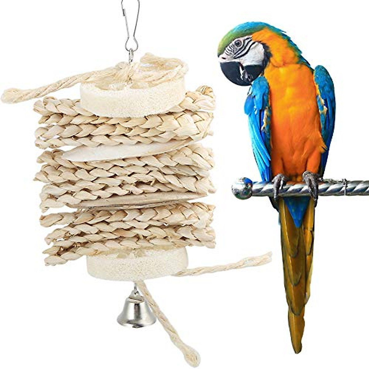Valentine's Day Carnival Hanging Bird Toy, Bird Toy, Corn Husk Corn Natural for Bird Chew Toy