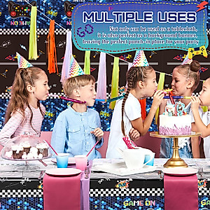 122 Pcs Video Game Party Supplies Tableware Set for 24 Guests Video Game Paper Plates Cups Napkins Plastic Tablecloth Party Tableware Serves for Gaming Birthday Party Decorations