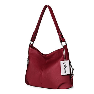 YALUXE Shoulder Bag Genuine Leather Tote Handbag Crossbody Bags for Women