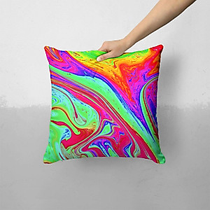 iiRov Neon Color Fusion V8 - Custom Decorative Home Decor Indoor or Outdoor Throw Pillow Cover Plus Cushion Set for Sofa, Bed or Couch (Pillow CASE Cover Plus Cushion)