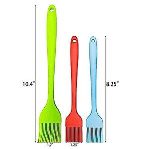 IAZBYCXO,Basting Brushes Silicone Heat Resistant Pastry Brushes Spread Oil Butter Sauce Marinades for BBQ Grill Barbecue Baking Kitchen Cooking BPA Free Dishwasher Safe,3 Colors With 2 Brush Sizes