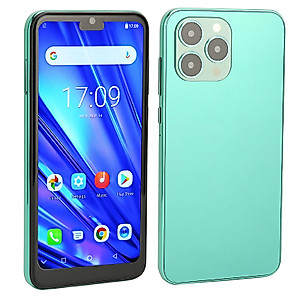 IP14 Pro Smartphone, 6.1in 4GB 32GB ROM Unlocked Smartphone Face Recognition Dual Card Dual Standby Cellphone, Great Gifts for Parents (Green)