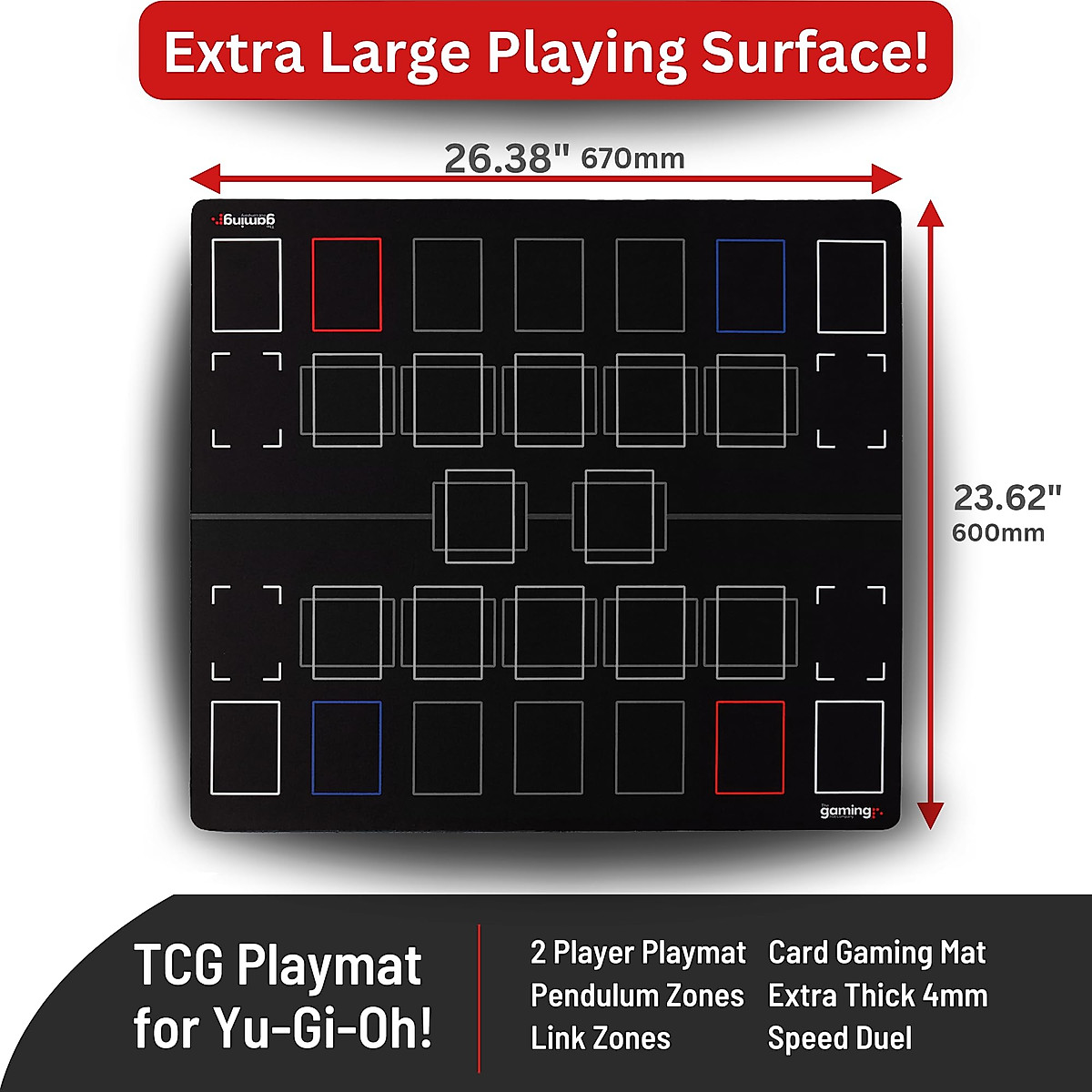 The Gaming Mat Company compatible Yu-Gi-Oh! Master 2 Player playmat for Yu-Gi-Oh! Cards - TCG Play mat with Pendulum & Link Zones- Large Yu-Gi-Oh! Game Mats or Card Gaming Table suitable for Yu-Gi-Oh!