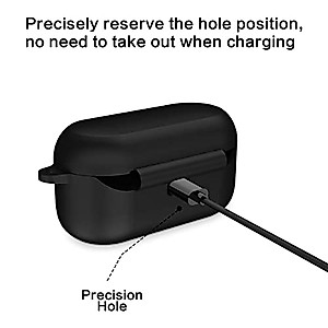 WQNIDE Update Silicone Case Cover for Anker Soundcore Life Dot 2, Protective Case [LED Visible] Anti-Lost Shockproof with Keychain Earbuds Case Cover(Black)