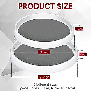 12 Pack Lazy Susan Turntable Organizer Cabinet for Cabinet 12 Inch Non Slip Lazy Susan Organizer 10 Inch Rotating Spice Rack Organizer Lazy Susan Turntable for Kitchen Countertop Cabinet Pantry