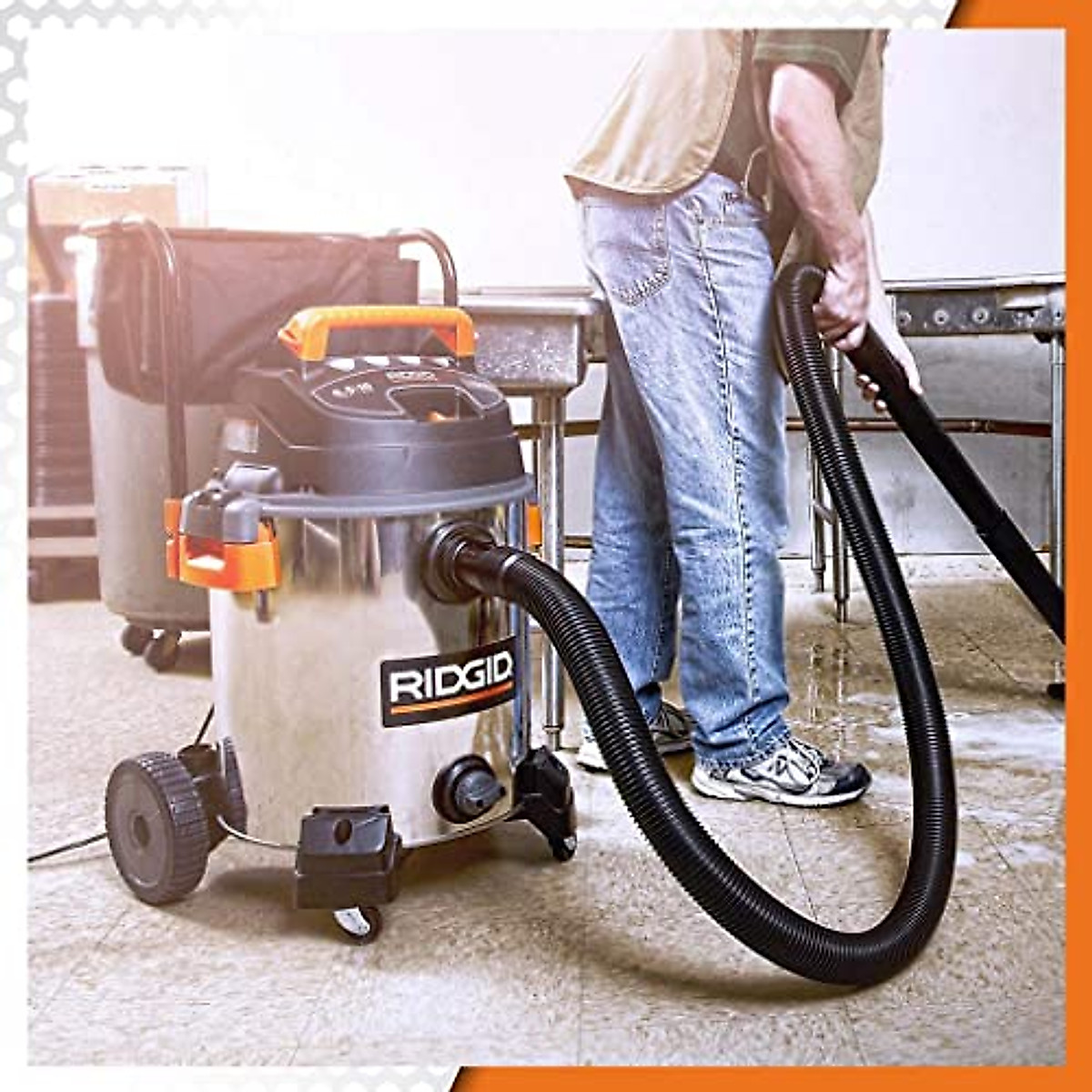 16 Gallon Stainless Steel Wet/Dry Vac With Cart