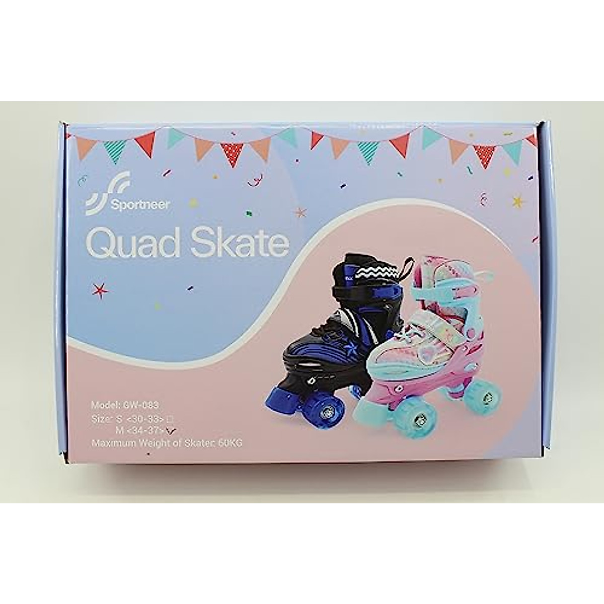 Sportneer Kids Roller Skates, Roller Skates with Protective Gear Set, Adjustable Roller Skates with 8 Light up Wheels, for Girls Kids Youth Beginner Indoor & Outdoor Use (1pair)