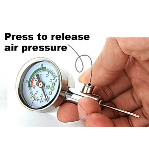 Haploon Accurate Ball Pressure Gauge Heavy Duty Metal Made,Test and Adjust The Pressure for Football Soccer Rugby Basketball Volleyball and Other Balls
