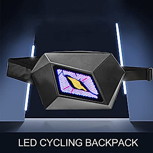 KIMISS LED Knight Backpack, Universal LED Display Backpack with APP Control Waterproof Adjustable Shoulder Strap USB 5V Travel Bag