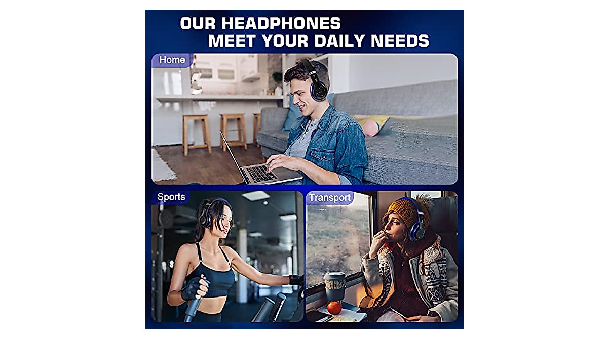 PRTUKYT 6S Wireless Bluetooth Headphones - Hi-Fi Over Ear Sound