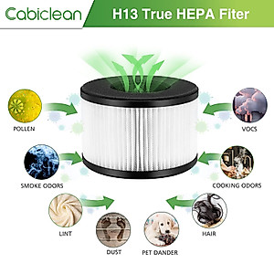 2 Pack BS-03 True HEPA Replacement Filter for PARTU BS-03 Part U, Part X and Slevoo BS-03 Air Purifier, 3-in-1 filtration with H13 True HEPA Filter, Activated Carbon Filter, NOT FOR BS-01 Model