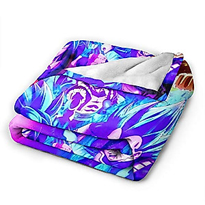 Wadeworth Japanese Anime Cartoon Micro Fleece Throw Blanket Super Soft Warm Lightweight Blankets for Bed Couch Sofa (Black 2, 80"X60")