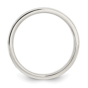 Jewelry Stores Network 4mm Flat Sterling Silver Wedding Band Ring Size 4.5