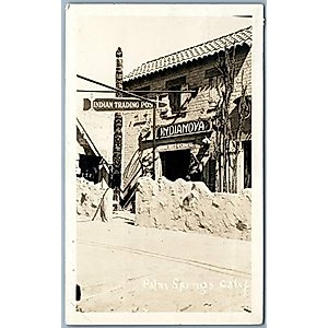 INDIAN TRADING POST INDIANOYA PALM SPRING CA 1943 VINTAGE REAL PHOTO PC RPPC