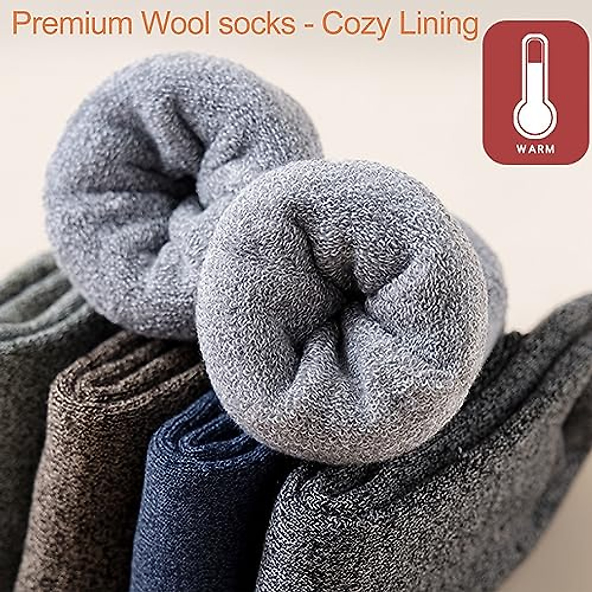 VoJoPi Wool Socks for Women Warm Winter Thick Cozy Fuzzy Crew Soft Socks Boot Socks Thermal Gifts for Women 5 Pairs