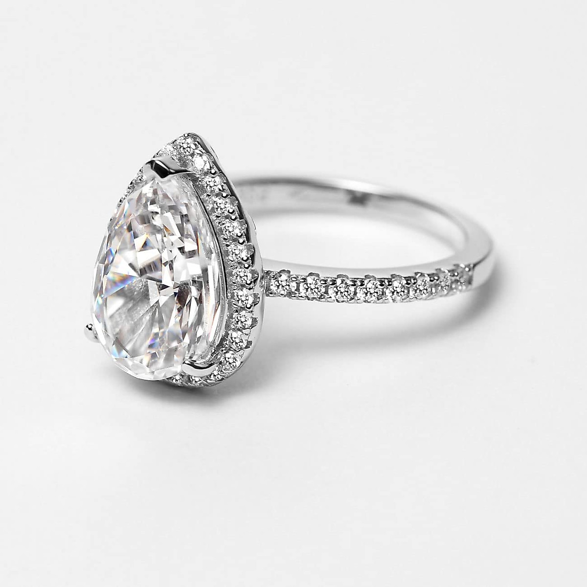 Michooyel S925 3.0ct Pear Cut Engagement Ring for Women Cubic Zirconia Wedding Ring Promise Ring Sterling Silver Wedding Band