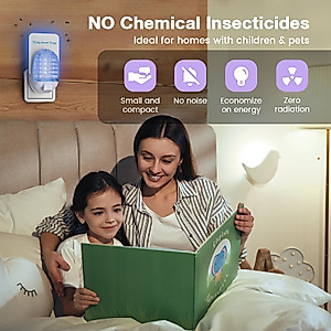 Flying Insect Trap 2 Devices+6 Refills, Bug Zapper+Insect Trap for Home,Kill Grid & Glue Dual Efficacy Mosquito Killer,Plug-in Fly Traps for Flies, Fruit Flies, Moths, Gnats, and Other