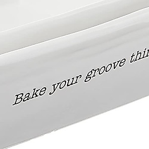 Mud Pie Farmhouse Inspired Set of 2 Serving Spoon Baking Dish Set, One Size, White