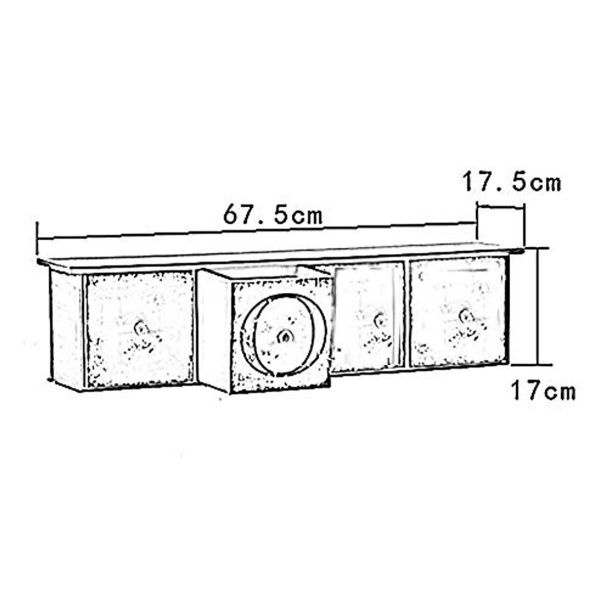 PIBM Stylish Simplicity Shelf Wall Mounted Floating Rack Shelves Iron Art Retro Distressed Storage Box,4 Sizes, b , 19.5X17.5X65CM