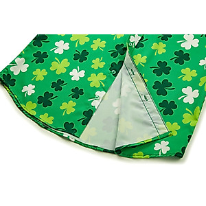 Men's St. Patrick's Day Shirt Funny Irish Flag Clover Short Sleeve Hawaiian Casual Button Down Shirt（Clover,L