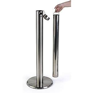 Displays2go Cigarette Receptacle, Iron, Stainless Steel Construction – Silver Finish (SMOKFLSV)