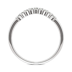 14K White Gold Moissanite Curved Crown Wedding Band-size 8 0.27cttw DEW by Charles & Colvard
