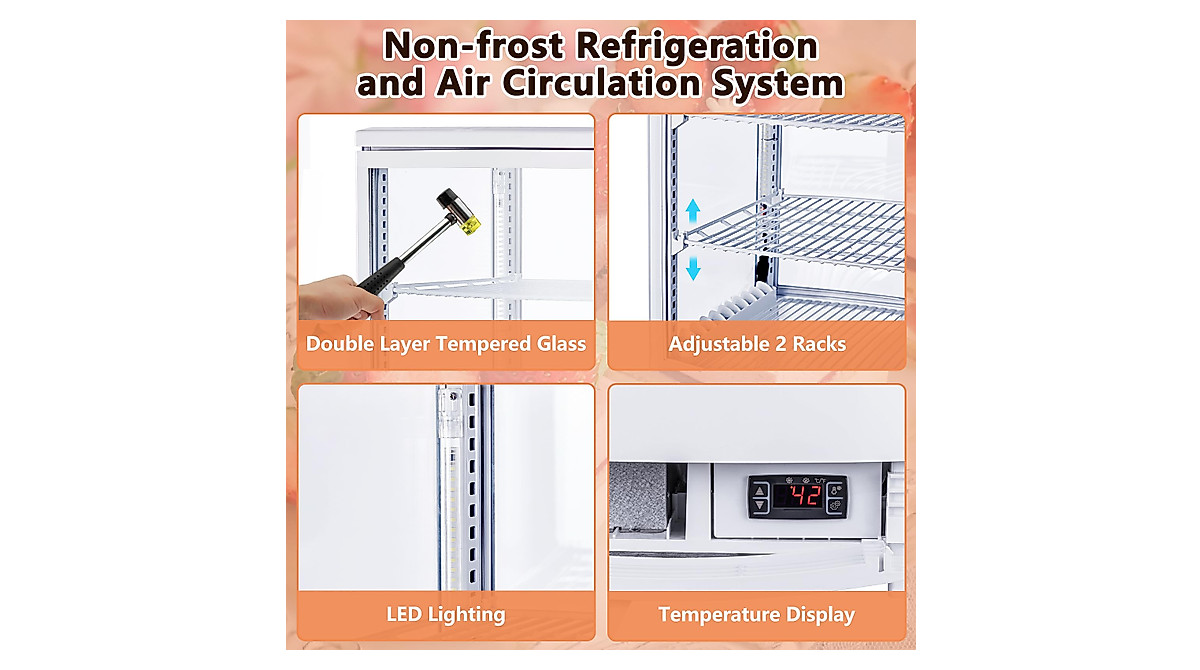 GarveeTech Commercial Refrigerator Display Case 2.1 Cu.FT - Countertop ...