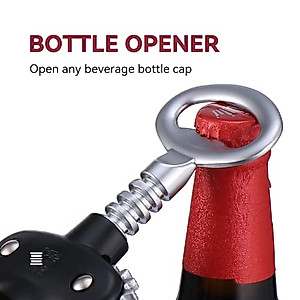 KITVINOUS Wine Opener, Premium Wing Corkscrew with No-Stick Worm, Multi-functional Wine Bottle Opener for Wine and Beer Bottles, Upgraded