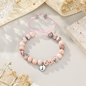 UNGENT THEM Gifts for Girls Jewelry Cute Stuff Things Letter J Initial Bracelets Valentines Graduation Confirmation Christmas Birthday Teen Teenage Ideas 10 12 14 16 18