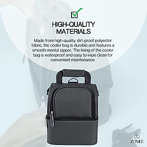 Zomee Breastmilk Baby Bottle Cooler Travel Bag - Insulated to Keep Milk Cold - Includes 2 Ice Pack-Perfect for Nursing Moms - Great for Traveling Work School