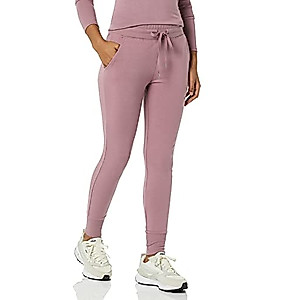 Daily Ritual Women's Terry Cotton and Modal Drawstring Jogger Pant, Dusty Lilac, Large