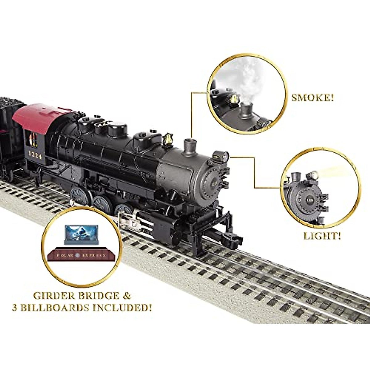 Lionel The Polar Express Freight 5.0 Electric O Gauge Train Set with Bluetooth & Remote