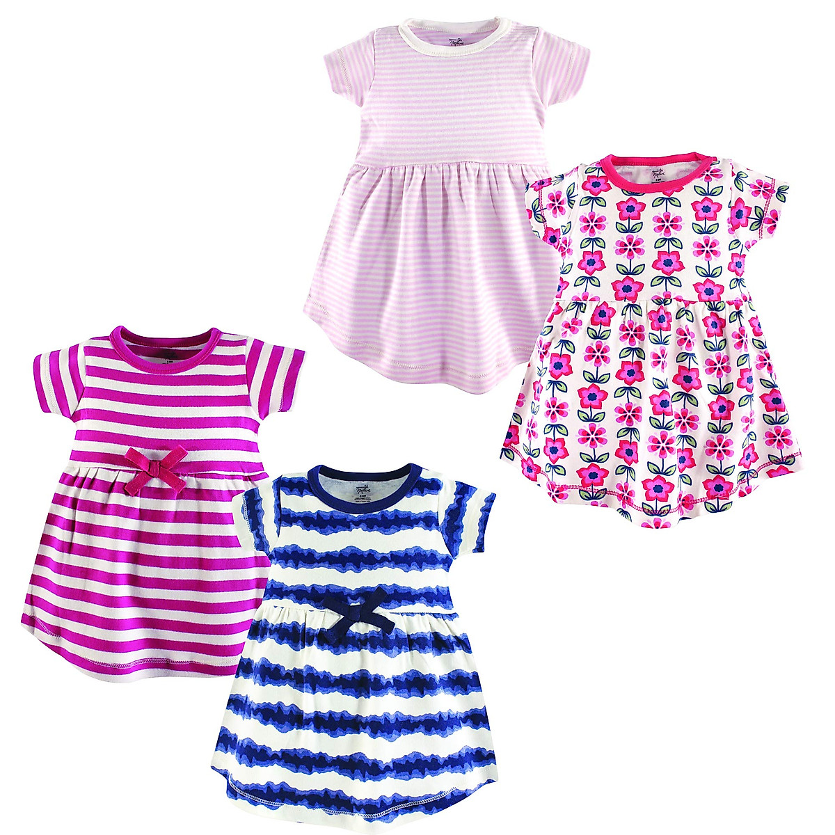 Hudson Childrenswear Baby and Toddler Girl Dresses (Bundle 4-Pack)