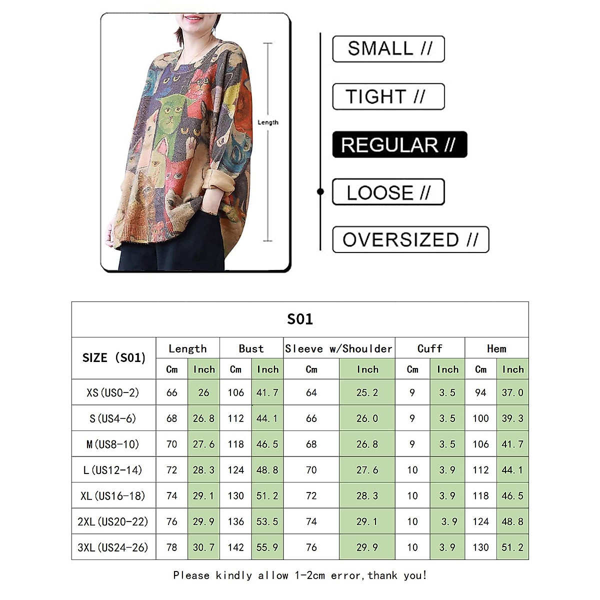 YESNO Women Christmas Sweater Graphic Printed Oversized Pullover Sweaters Casual Loose Knit Tops XL S01 CR01