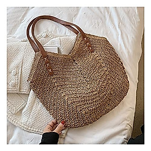 TKFDC Women Beach Bag Vintage Shoulder Bag Shopping Bags Bohemian Summer Travel Vacation Casual Bags (Color : D, Size : 40 * 35cm)