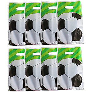 ALLPICK 30PCS Soccer Plastic Loot Gifts Bags Goody Candy Treat Bags for Kids Soccer Themed Birthday Party