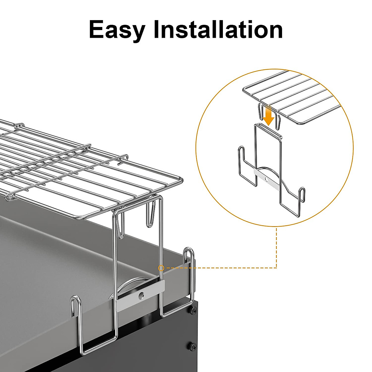 BMMXBI Universal Griddle BBQ Warming Rack for Blackstone Griddle Accessories 17/22/28/36 Inch, Parts for CharBroil 19952085 Blue Rhino Razor Griddle Pit Boss PB336GS, 2"~45" L Grill Rack
