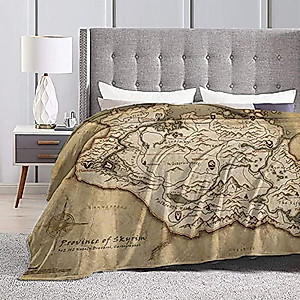Map Fleece Blanket Ultra-Soft Micro Blankets for Couch Bed Beach Camping Or Travel Soft and Warm Throw Blanket (80"x 60") Queen-Size for Adults Man Women