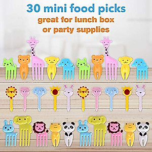 GET FRESH Food Picks for Kids, 30 Pieces Animal Bento Deco Set, Mini Bento Decorations Set for Baby Showers and Kids Parties, Mini Cartoon Toothpick, Bento Lunch Deco