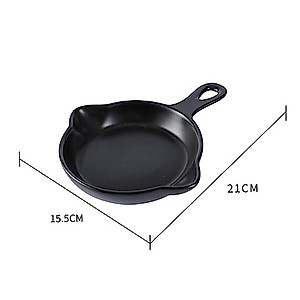 Cabilock Warming Trays Pizza Baking Pan Glass Cake Pan Bread Loaf Pan Ceramic Microwave Plates Snack Plate Ceramic Dish with Handle Ceramic Tableware Bakeware Oven Steak Plate Black Platter