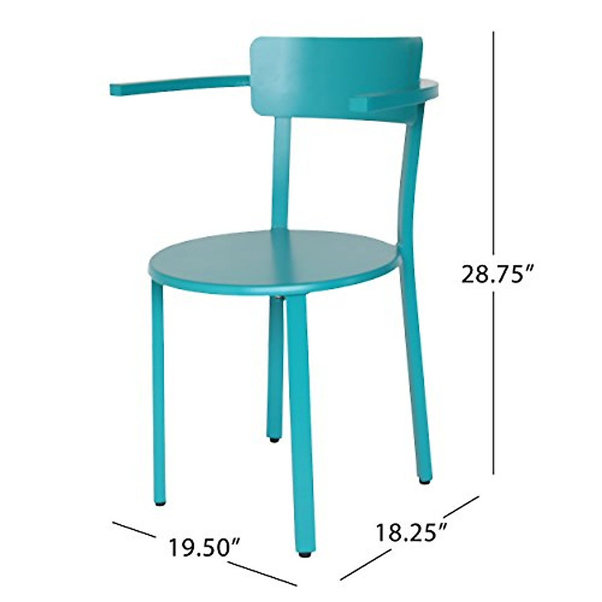 Christopher Knight Home Kate Outdoor Iron Bistro Set, Matte Teal