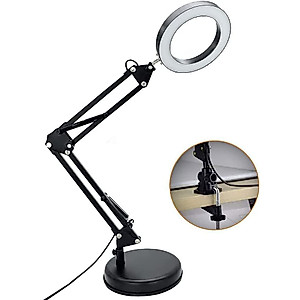 DLLT Dimmable Swing Arm Desk Lamp with Clamp, 68 LED Flexible Architect Work Lamp, 3 Colors 10 Brightness, Adjustable Desk Lamp, Multi-Joint Table Lamp for Study, Office, Computer, Art, Work Lighting