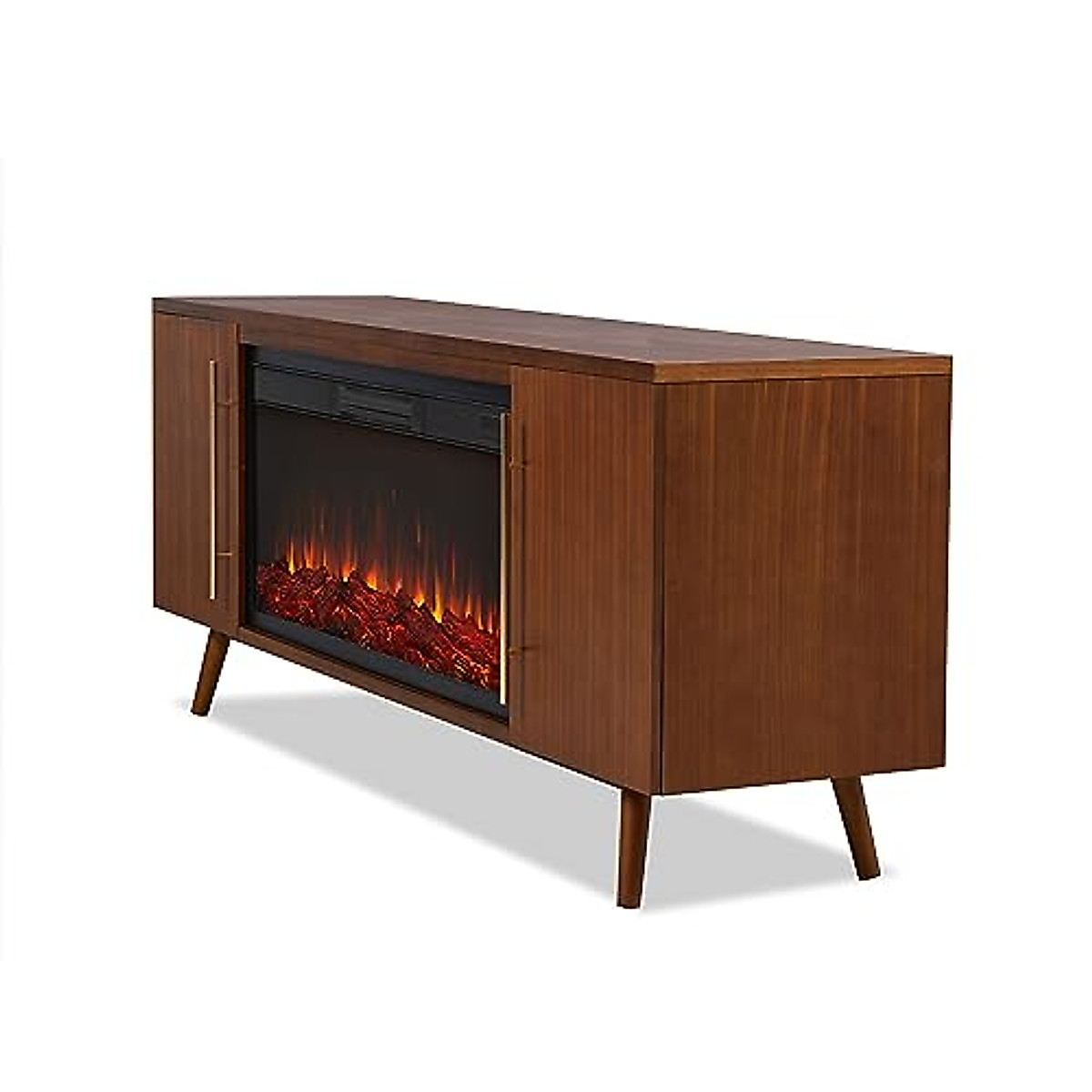 Morris 72" Landscape Electric Fireplace TV Stand in Vintage Black Maple by Real Flame