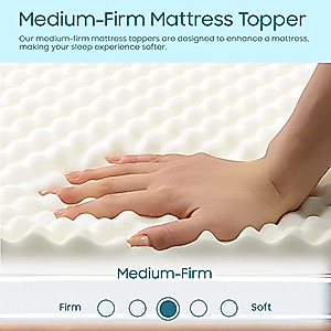 Zutan 2-inch Comfortable Convoluted Egg Shell Breathable Foam Bed Topper | Help Reduce Back Pain and Improve Sleeping Posture, Relaxing Orthopedic Mattress Toppers with Optimum Support, Full, White