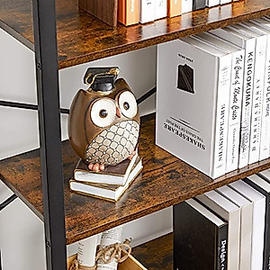 VASAGLE 6-Tier Tall Bookshelf, Large Bookcase with Steel Frame, Deep Book Shelf for Living Room, Home Office, Study, 11.8 x 26 x 73.2 Inches, Industrial Style, Rustic Brown and Black ULLS062B01