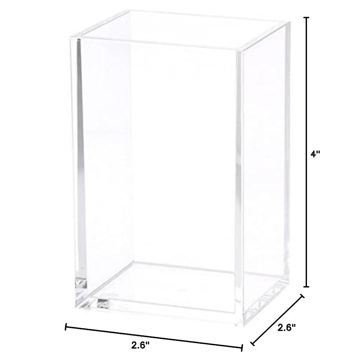 Clear Acrylic Pencil Pen Holder Cup, Clear Makeup Brush Holder, Acrylic Desk Accessories, Stationery Organizer for Office Desk Accessory