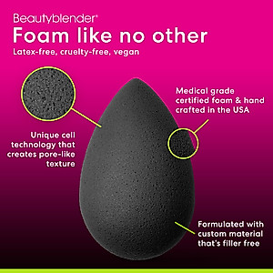 Beautyblender® | Micro Mini Pro Black Beauty Blender Makeup Sponges, Super-Soft Foam Easily Blends Concealers & Highlighters, Made in USA, Reusable, Washable, Streak Free Application, 2 Pack