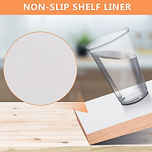 WochiTV Shelf Liner for Cabinets, Drawer 11.8 x 59 inches, Non Adhesive Non Slip Waterproof Durable Foam Mat for Kitchen, Pantry, Bathroom, Cupboard, Closet, Shelves, Drawer, White