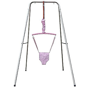 ZSQSM Baby Door Jumper Swing Door Frame Playful Baby Bouncer Portable Foldable Stand Scientific Saddle for Active Babies Baby Swing Hammock Seat Joyful Baby Exerciser, Pink