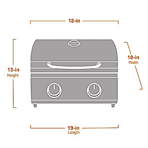 Monument Grills Tabletop Propane Gas Grill for Outdoor Portable Camping Cooking with Travel Locks, Stainless Steel High Lid, and Built in Thermometer